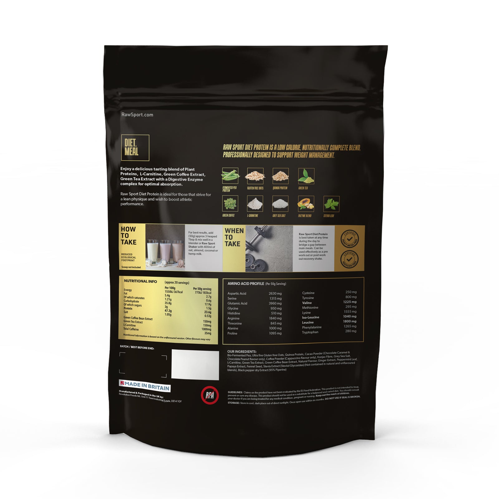 Diet Meal Protein (1KG) Powder | Raw Sport